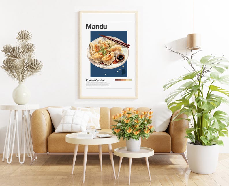 Korean Mandu Poster: Minimalist Dumpling Art (digital Download) - Etsy