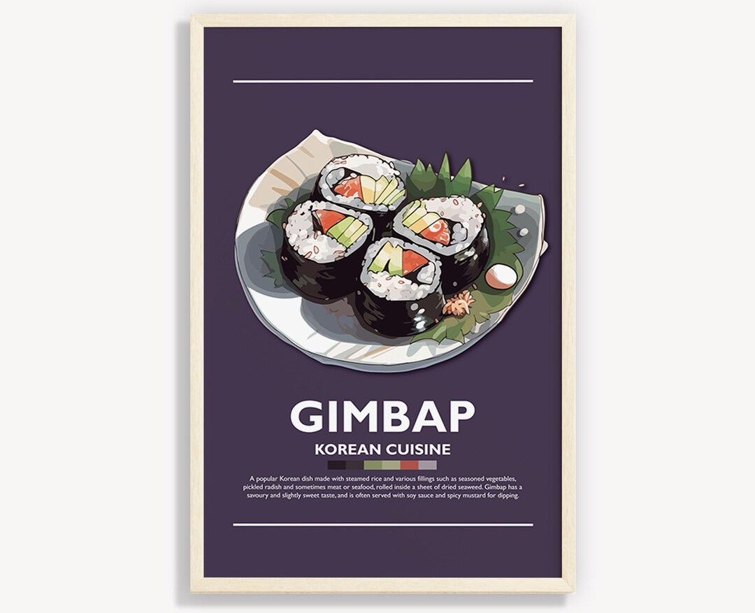 KOREAN GIMBAP POSTER | Minimalist Wall Art Decor | Digital Prints ...