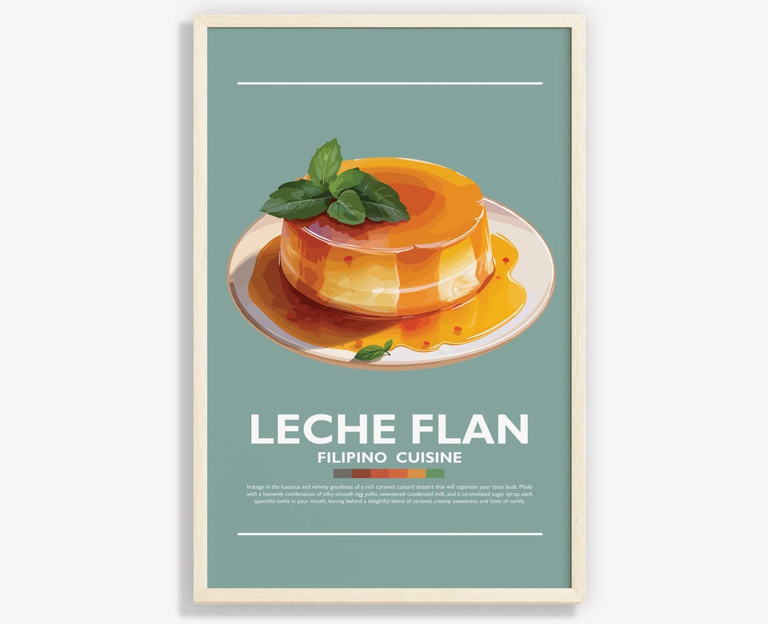 Leche Flan Poster: Minimalist Filipino Dessert Art (digital Print) - Etsy