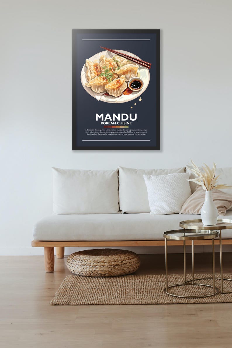 Korean Mandu Poster: Minimalist Dumpling Art Print (digital Download - Etsy