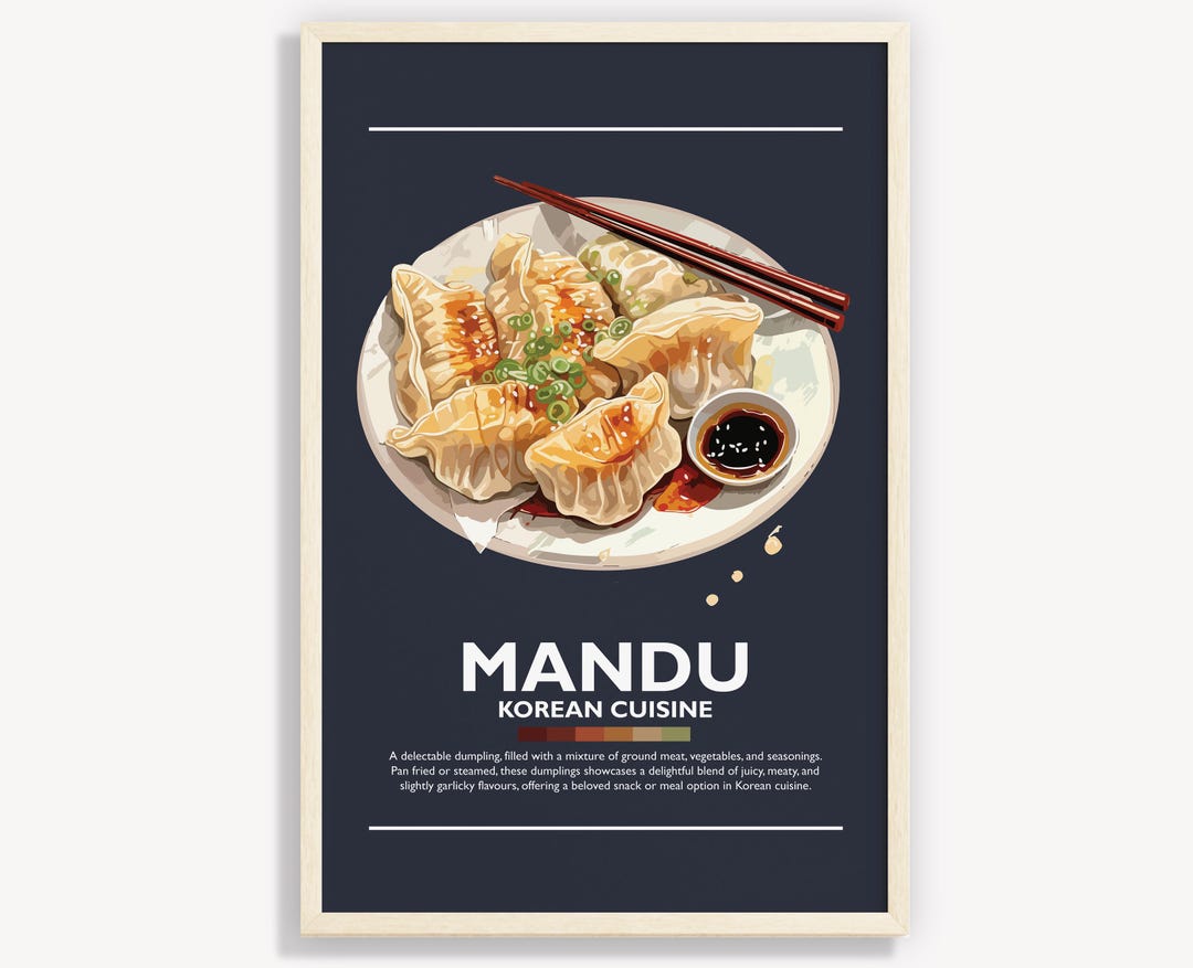 Korean Mandu Poster: Minimalist Dumpling Art Print (digital Download - Etsy