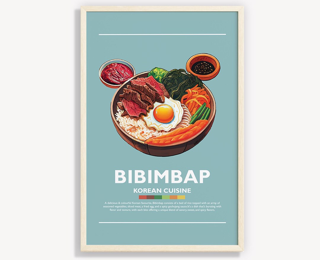 Korean Bibimbap Poster: Minimalist Food Art Print (digital Download) - Etsy