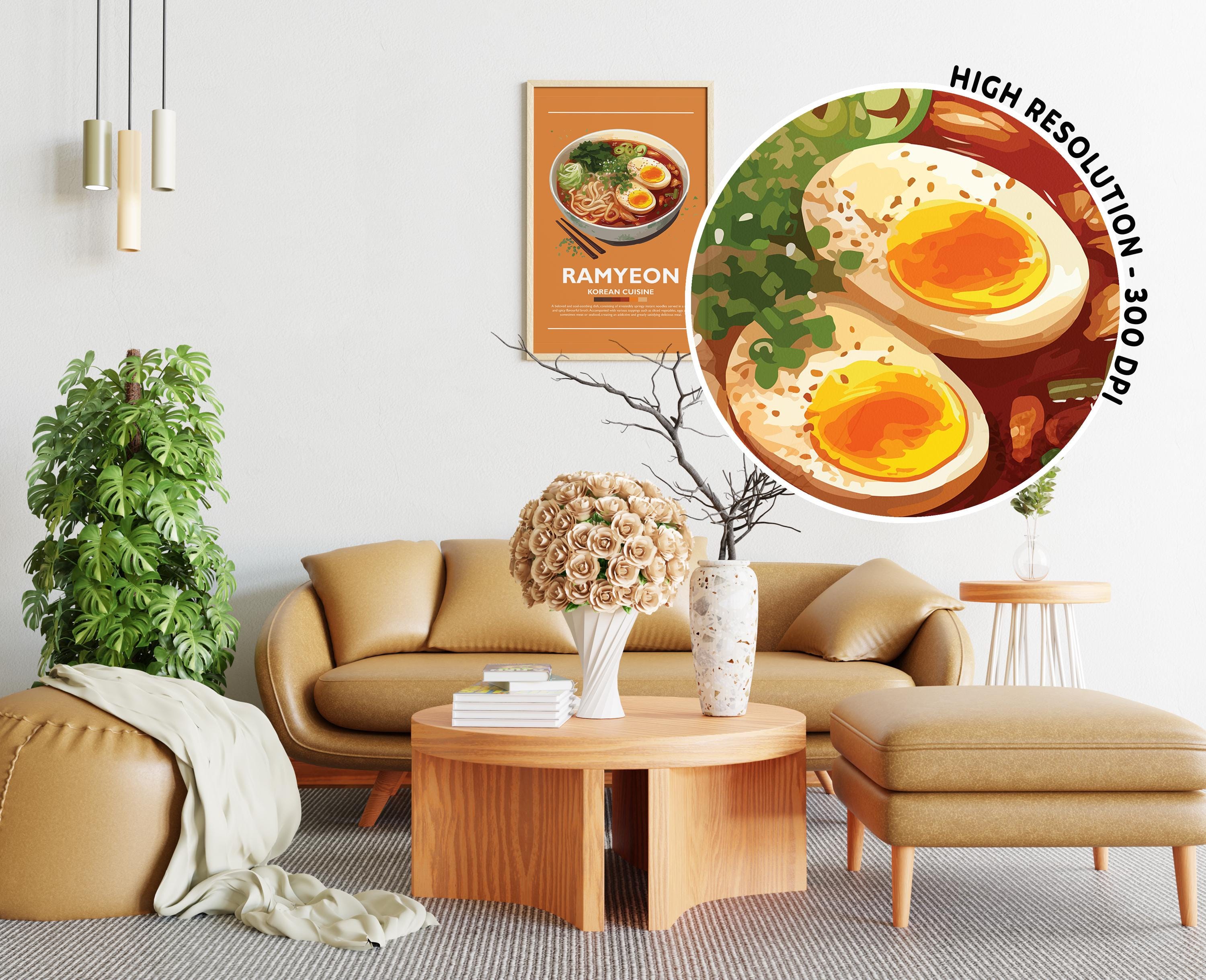 Korean Ramyeon Poster: Minimalist Ramen Art Print (digital Download) - Etsy