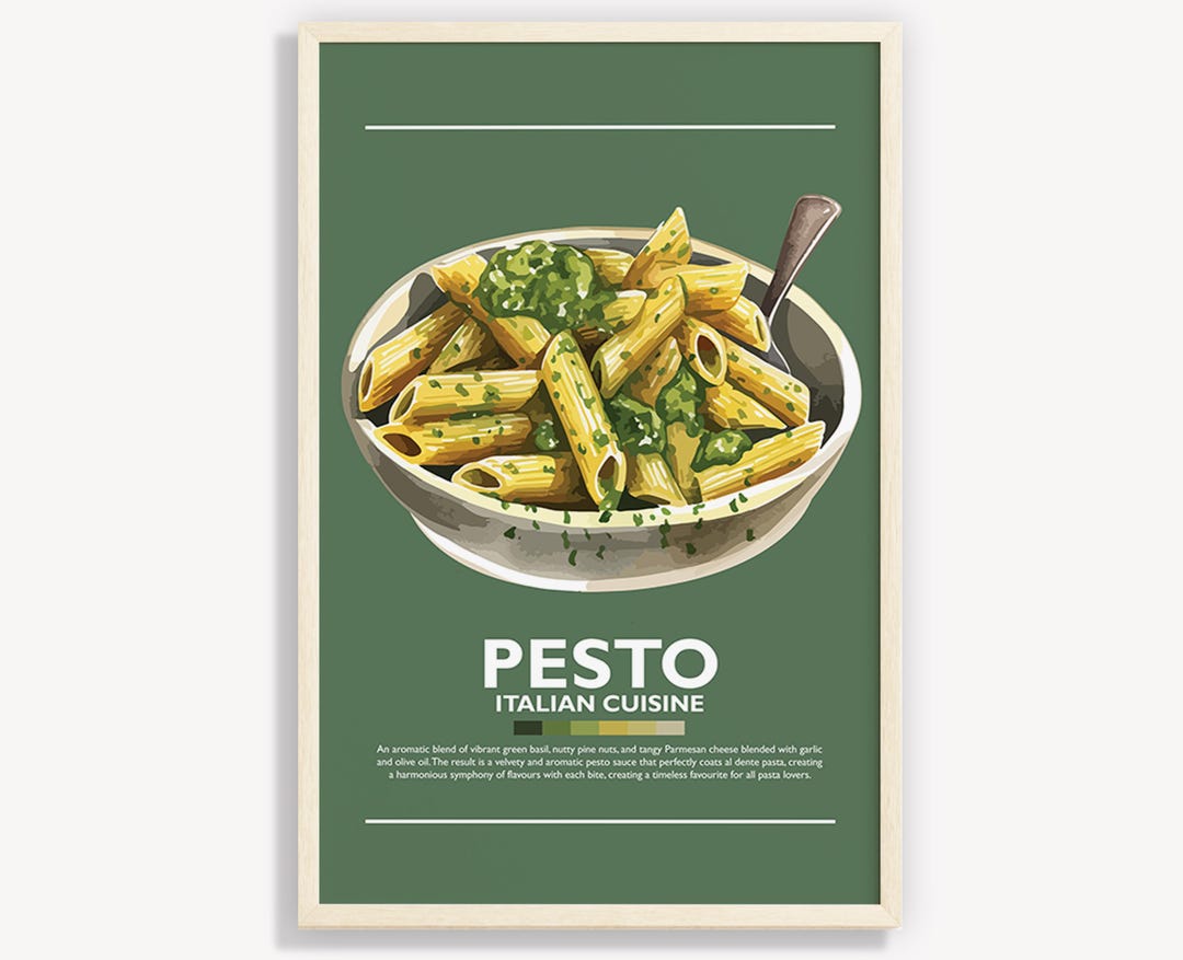 ITALIAN PESTO POSTER | Minimalist Wall Art Decor | Digital Prints ...
