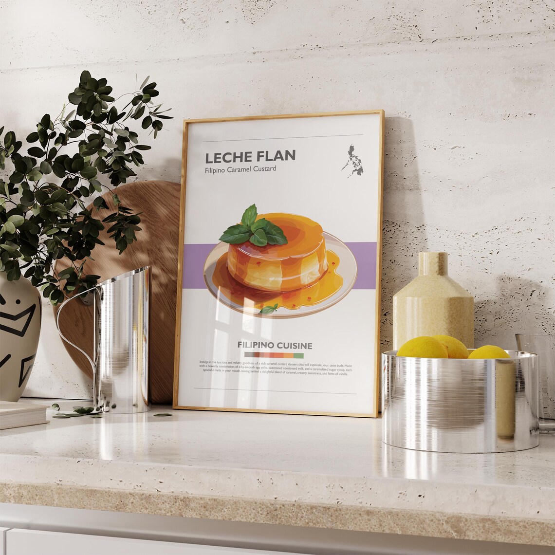 Leche Flan Poster: Minimalist Filipino Dessert Art (digital Print) - Etsy