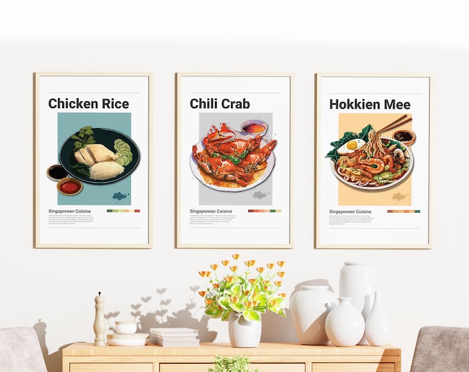 Alphabet Poster, Singapore Food, Printable Unique A-Z Wall Art for ...