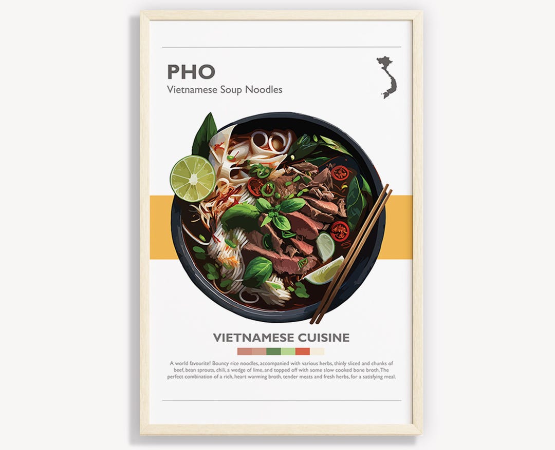 PHO POSTER | Minimalist Vietnamese Wall Art Decor | Digital Prints ...