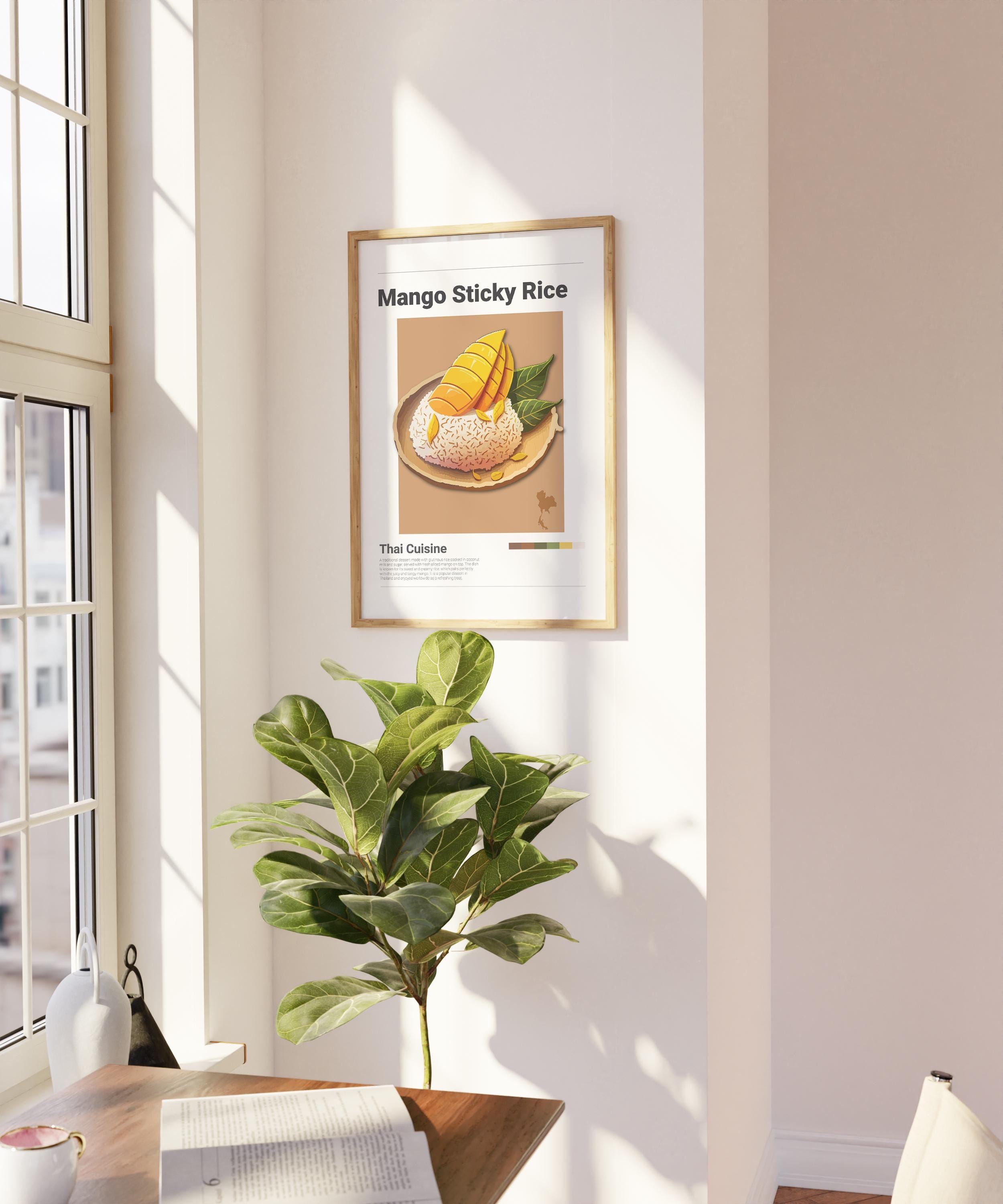 Thai Mango Sticky Rice Poster: Minimalist Food Art (digital Download ...