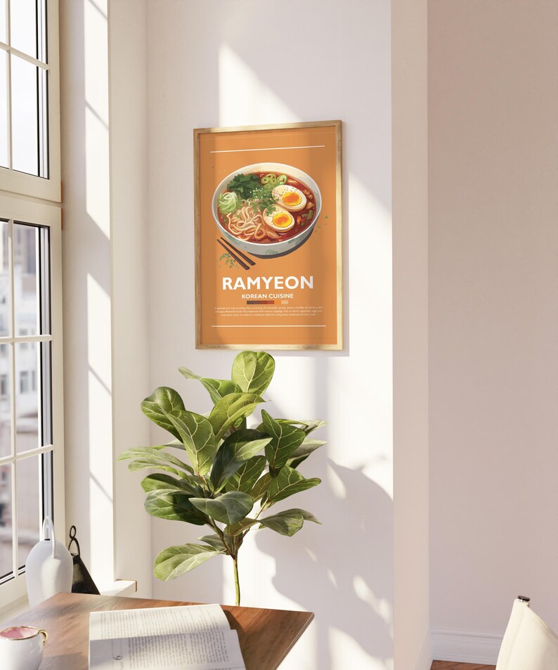 Korean Ramyeon Poster: Minimalist Ramen Art Print (digital Download) - Etsy