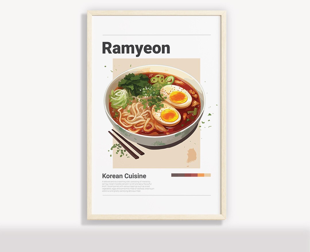 Korean Ramyeon Poster: Minimalist Ramen Art (digital Download) - Etsy