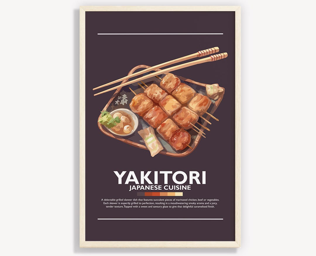Japanese Yakitori Poster: Minimalist Food Art (digital Download) - Etsy