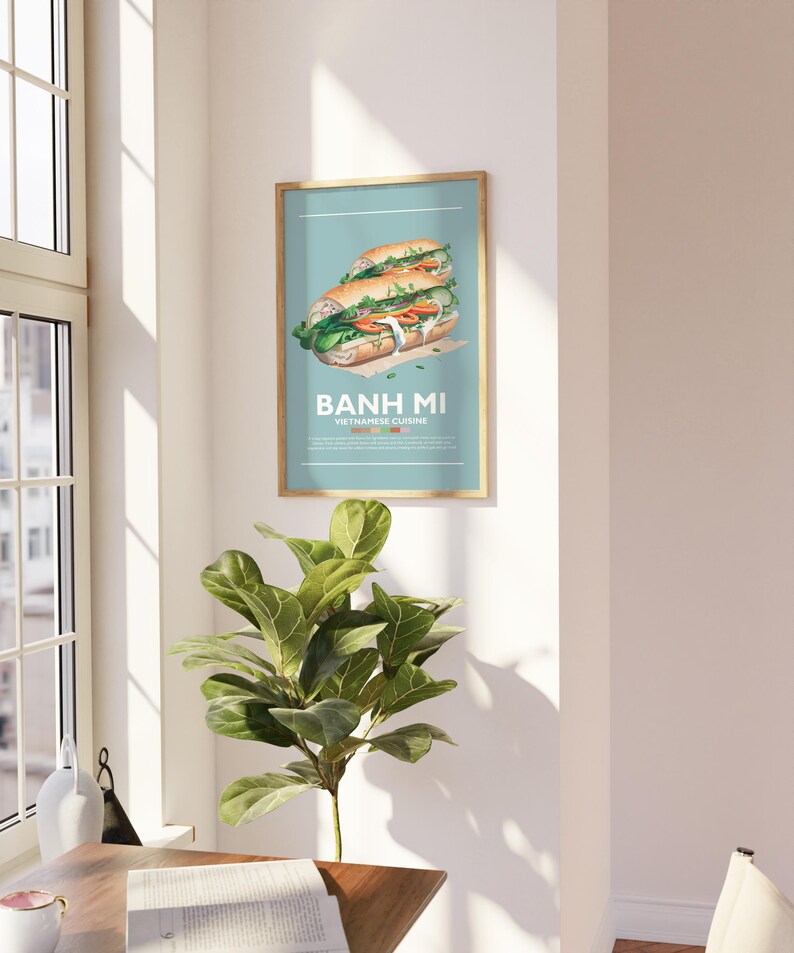 Banh Mi Poster: Minimalist Vietnamese Food Art (digital Download) - Etsy