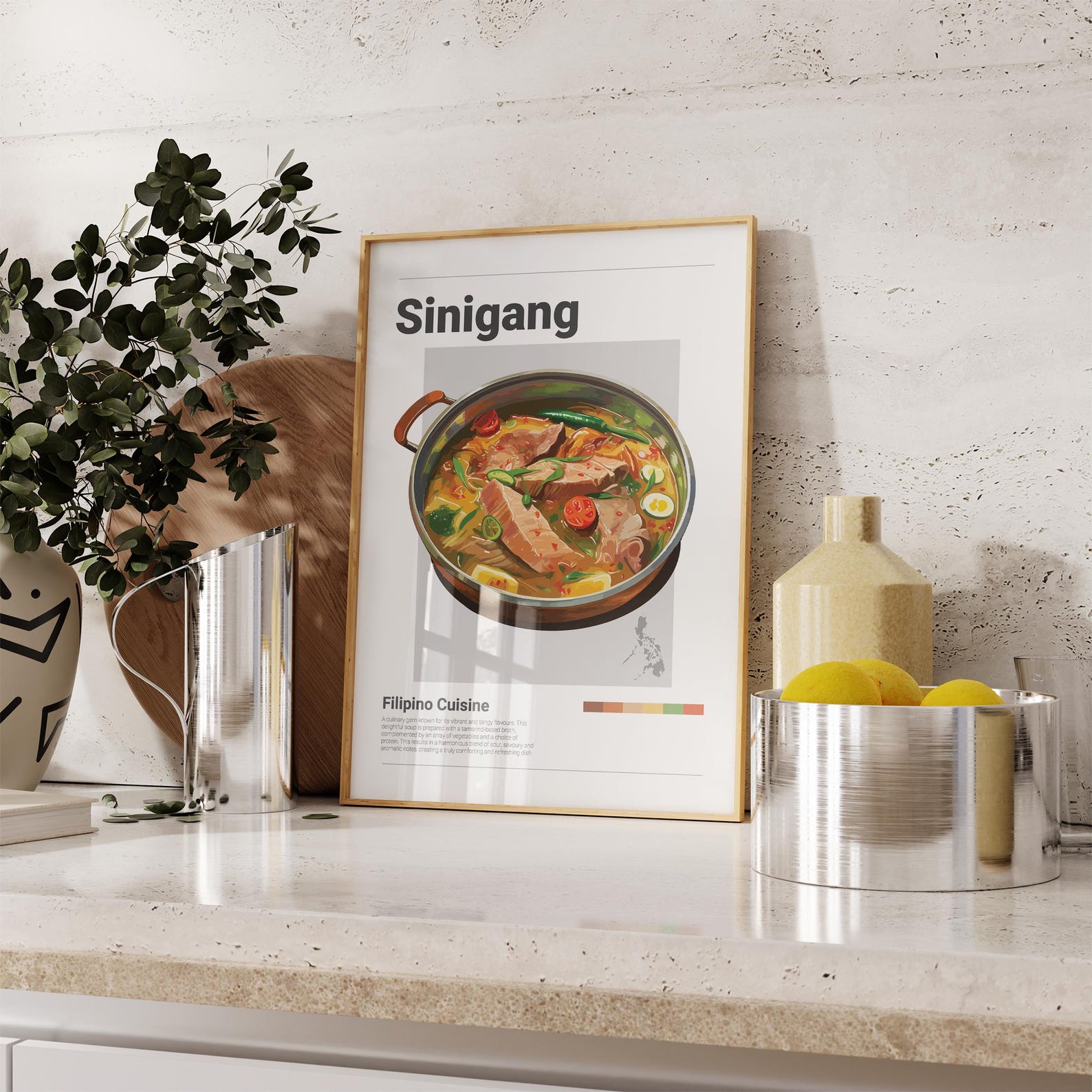 SINIGANG POSTER | Minimalist Philippines Food Wall Art Decor | Digital ...