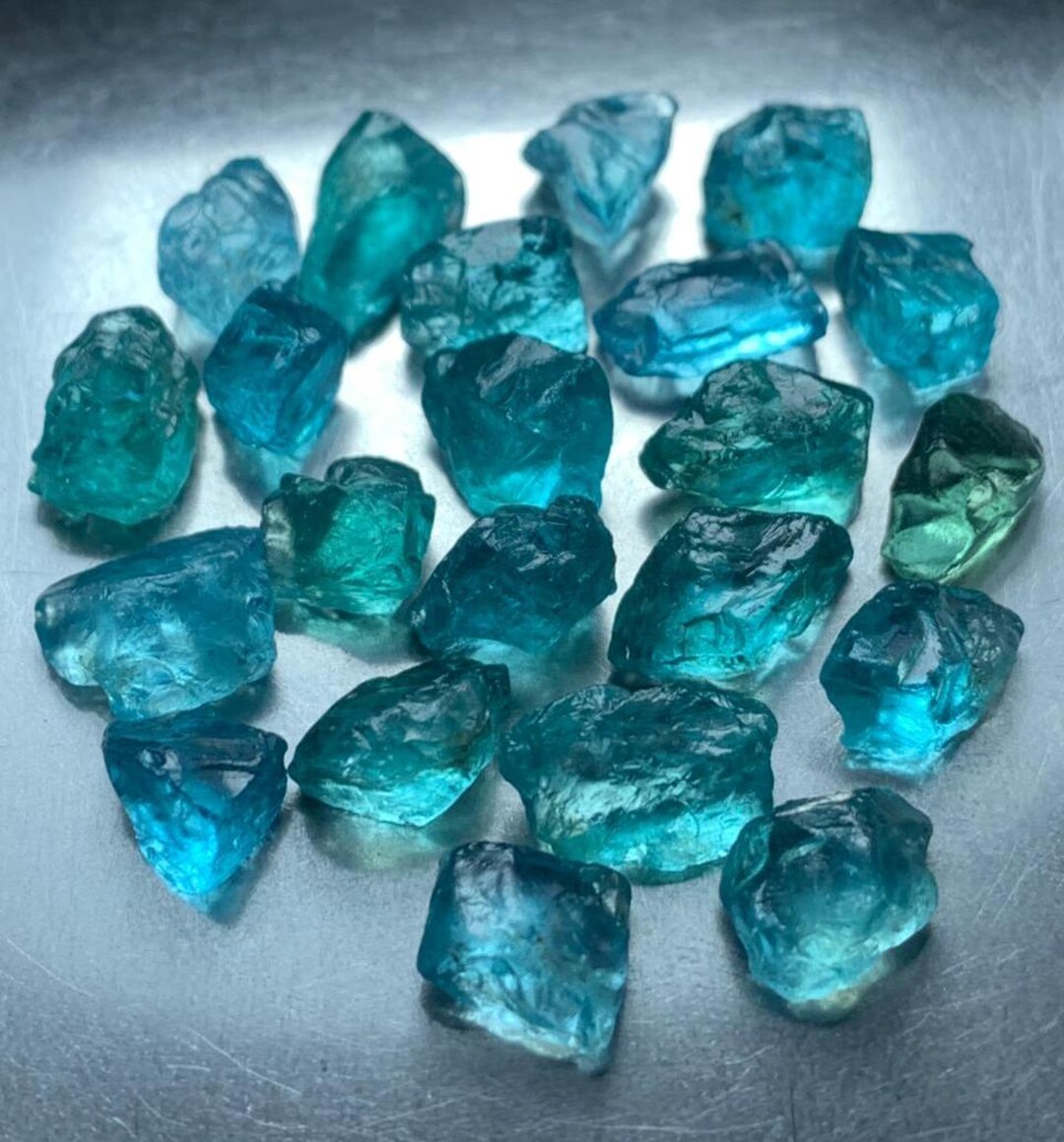 Deep Blue Natural Apatite Crystals – 51.65ct Lot | 22 Pieces | Africa ...
