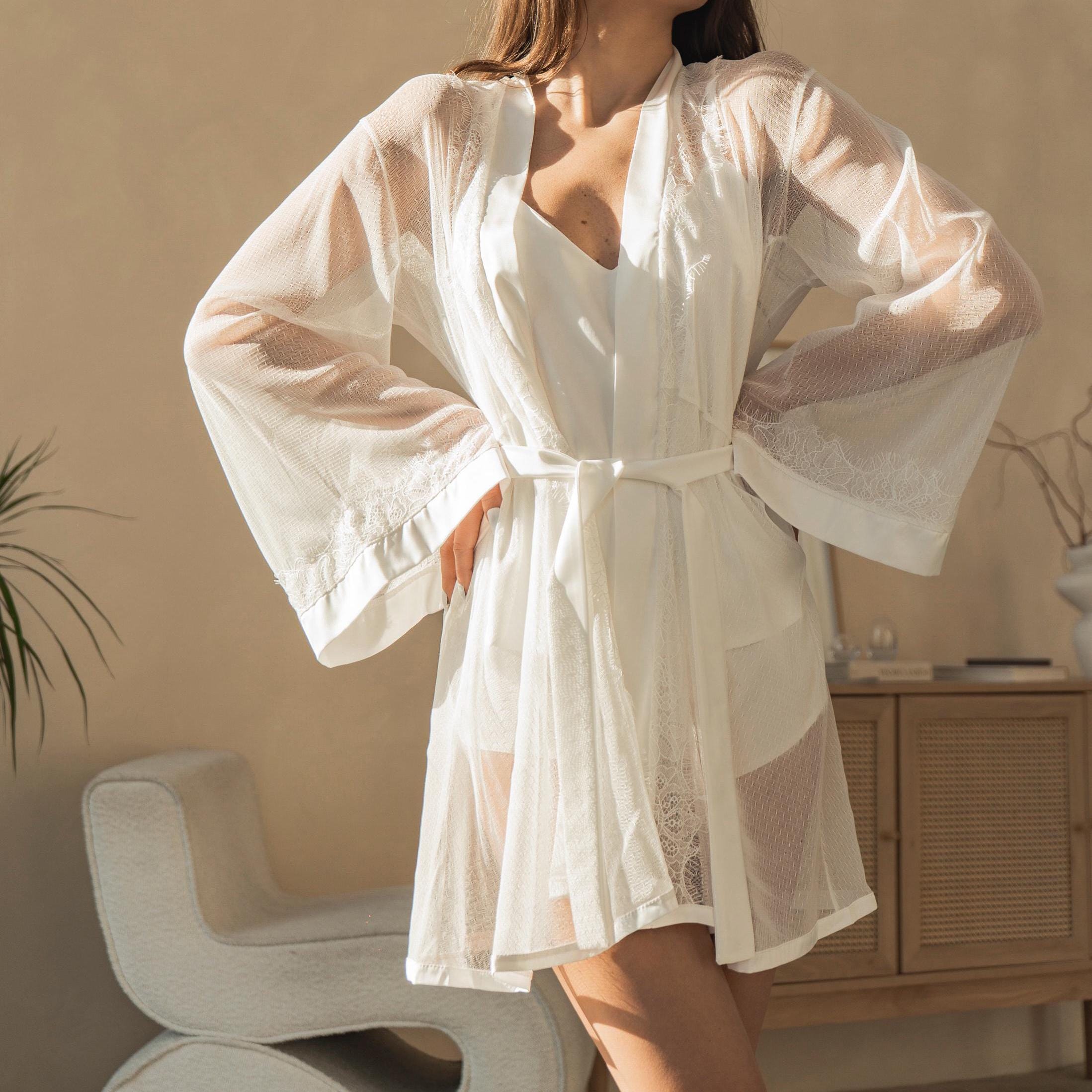 Lin Peignoir Court Femme Peignoir Court Peignoir Femme Lin Peignoir ...