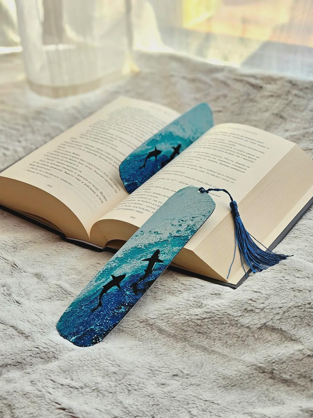 Shark Bookmark Set – 160 X 40 Mm – 3D Printed in Hueforge Style – Eco ...