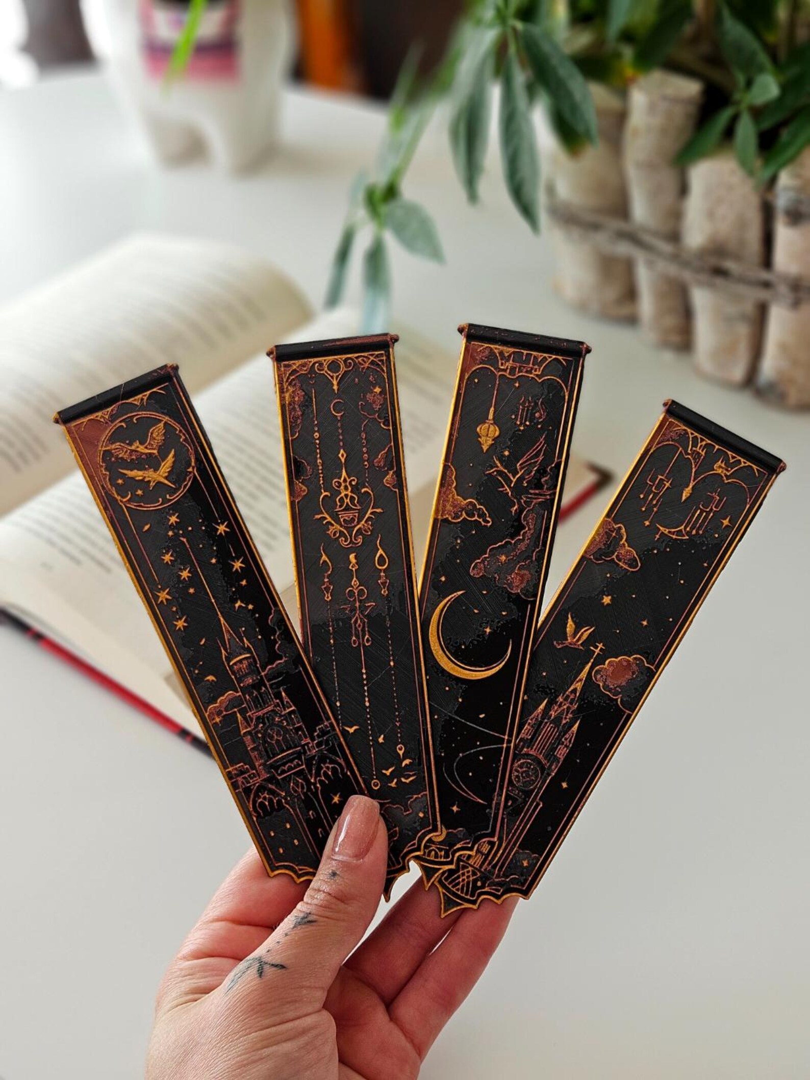 Magical Bookmarks | 3d-printed Set Inspired by Hogwarts | Black and ...