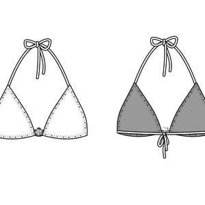 Triangle Bikini Drawing Bikini Fashion Flat Fashion Design Template ...