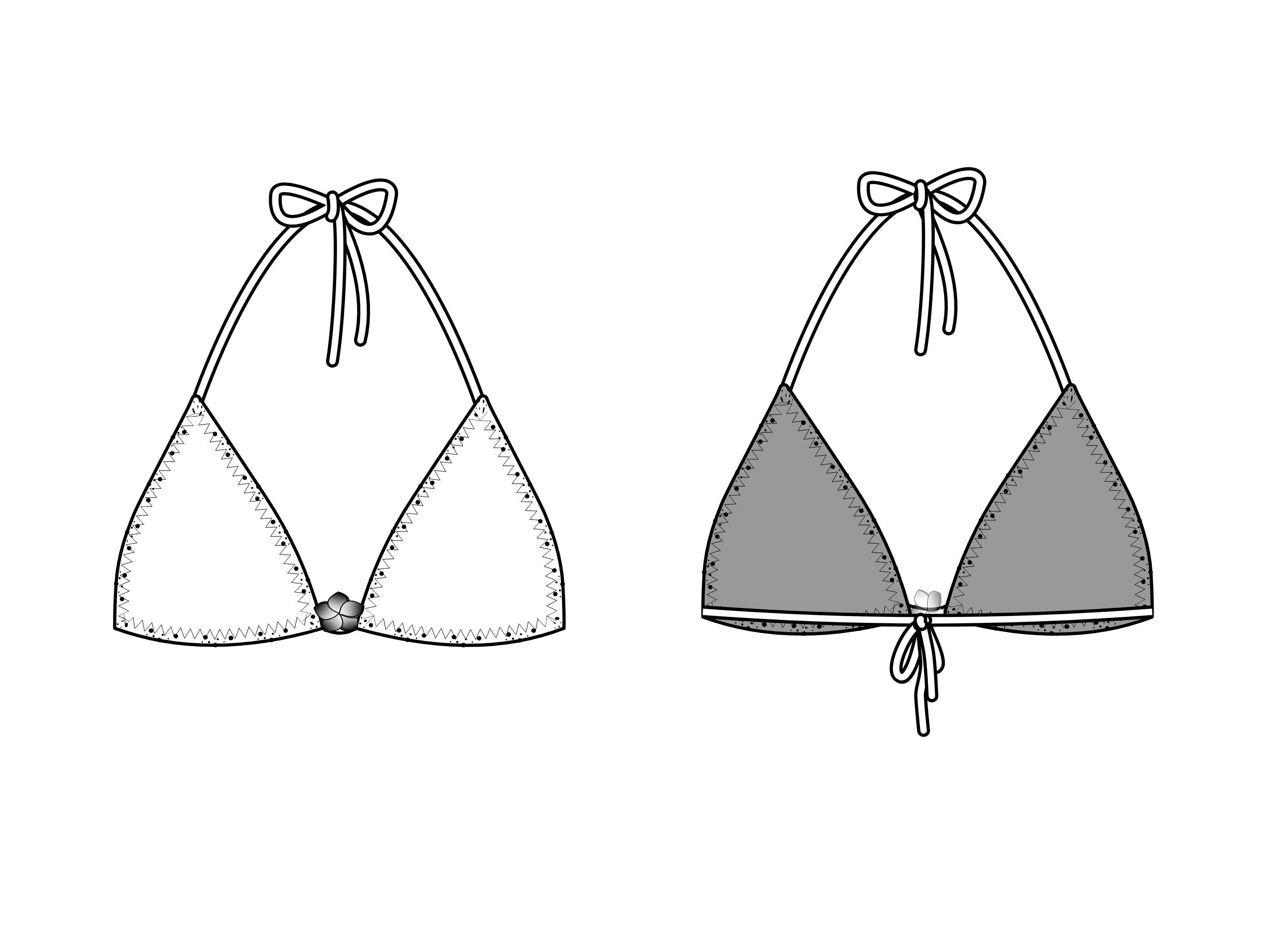 Triangle Bikini Drawing Bikini Fashion Flat Fashion Design Template ...