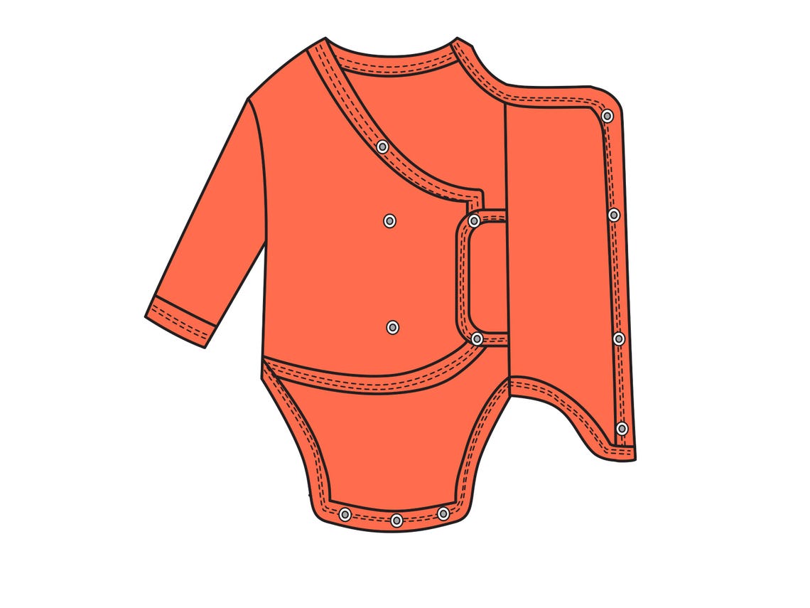 Baby Clothing Vector Mockup Infant Clothing Tech Drawing Tech Pack ...