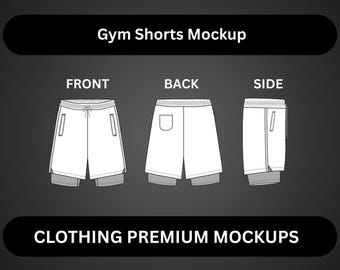 Men Gym Shorts Mockup Canva Template, Performance Shorts Tech Pack ...