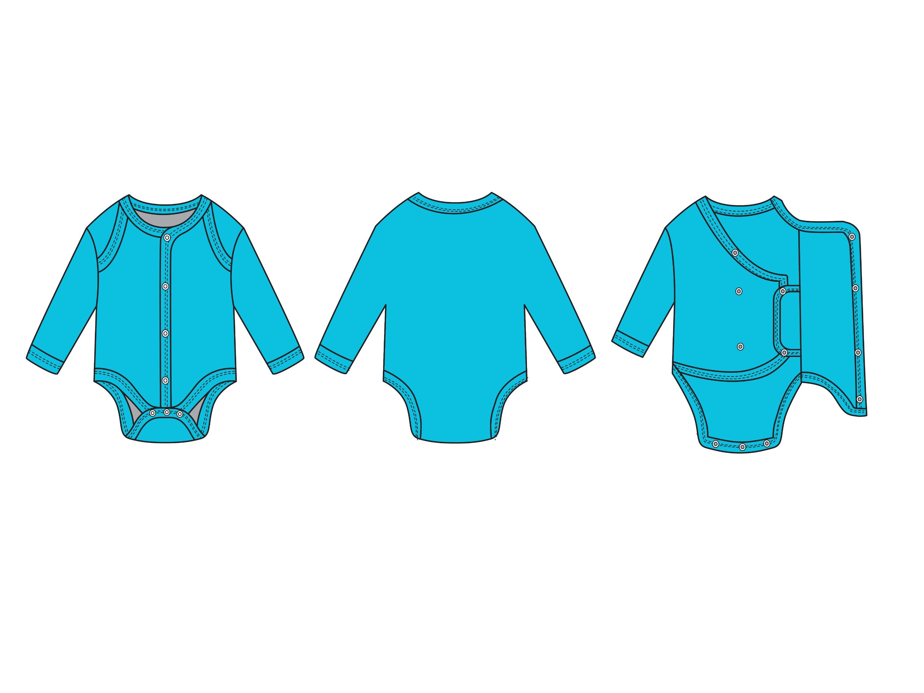 Baby Clothing Vector Mockup Infant Clothing Tech Drawing Tech Pack ...