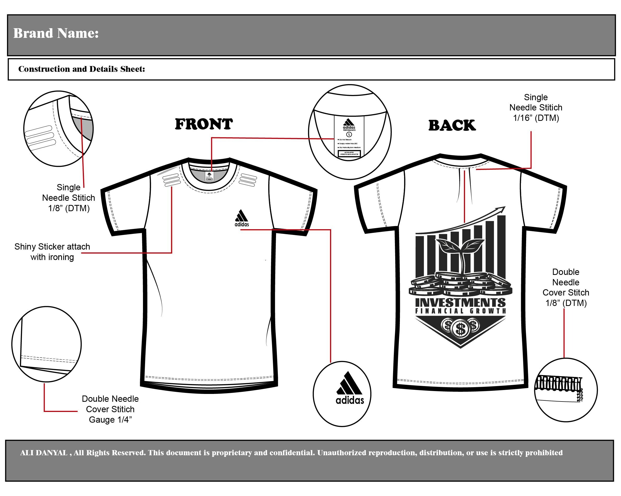 T-shirt Tech Pack Template | CAD Vector Mockup | Fashion Design Spec ...