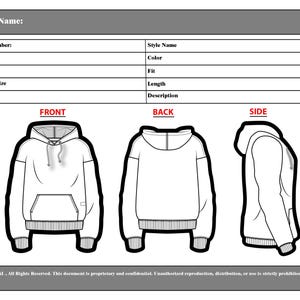 Fashion Tech Pack Template Kit Adobe Illustrator DIY Tech Pack Ai ...
