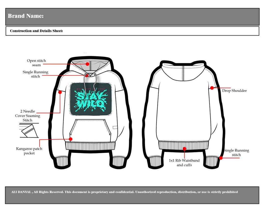 Fashion Tech Pack Template Kit Adobe Illustrator DIY Tech Pack Ai ...