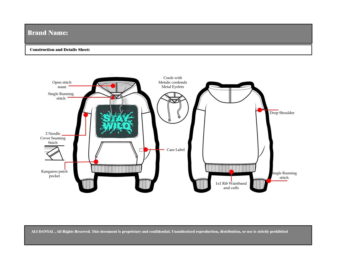Fashion Tech Pack Template Kit Adobe Illustrator DIY Tech Pack Ai ...