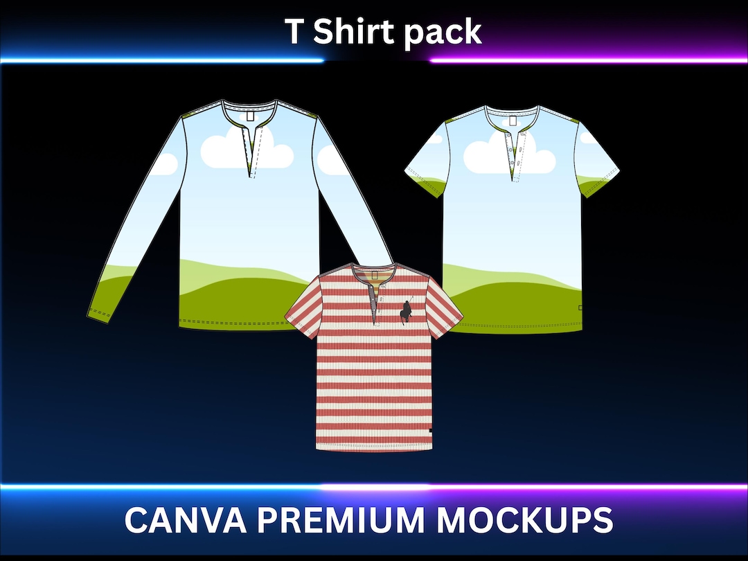 Canva Polo T-shirt |AOP Drag-and-drop Clothing Frame Templates for Etsy ...