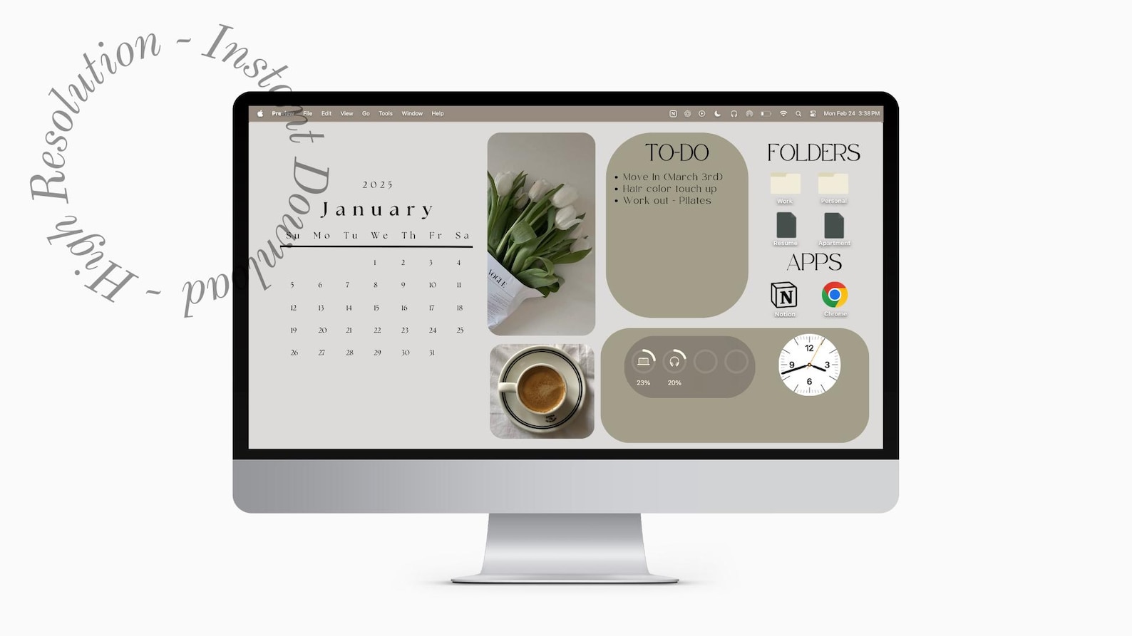 2025 Aesthetic Desktop Wallpapers | Minimalist Digital Calendar ...