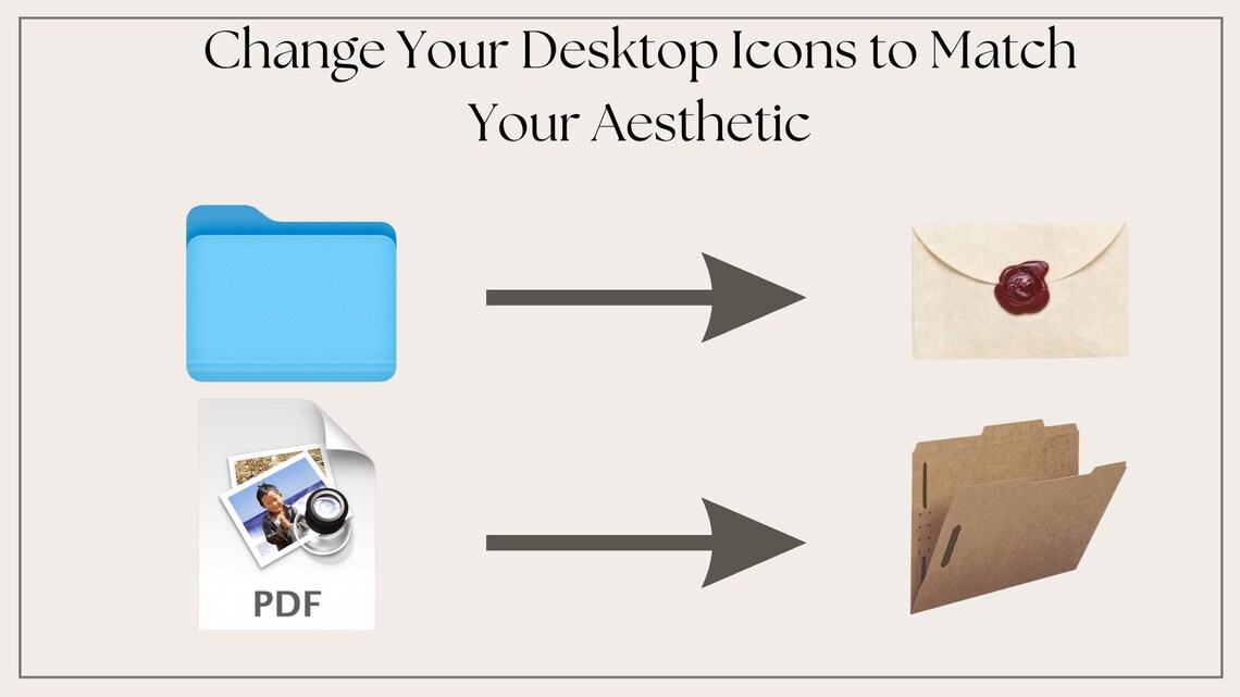 Vintage Aesthetic Desktop Icons | PNG, Goodnotes Stickers (digital ...