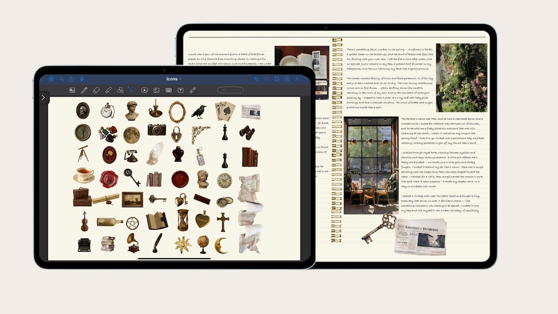 50+ Vintage Aesthetic Desktop Icons & Digital Stickers | PNG/ICO Bundle ...