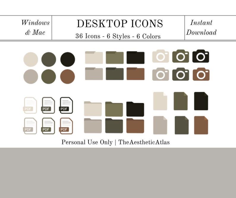 Aesthetic Desktop Icons, Wallpapers | Minimalist Folder Icons for Mac ...