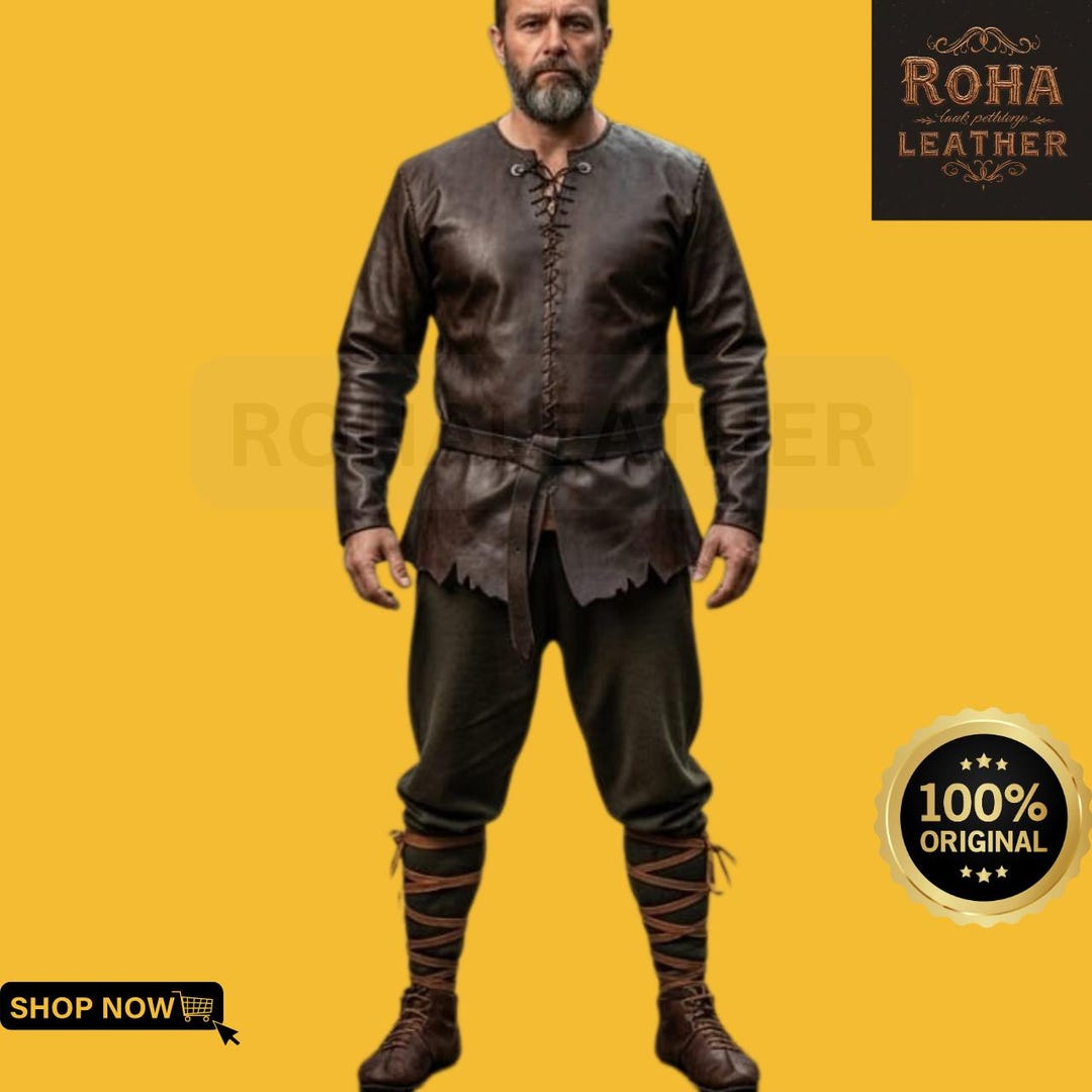 Handmade Warrior Costume - Belted Rustic Fantasy Garb - Asymmetrical ...