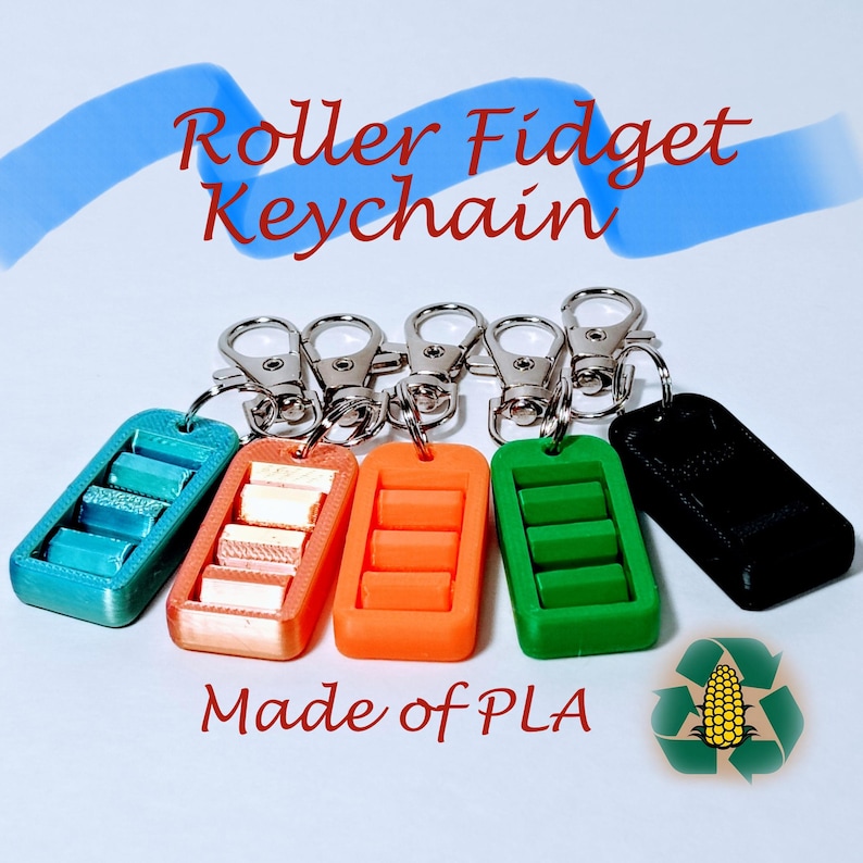 Roller Fidget Toy Keychain (2pcs) Stress Relief Fidgets Keychain ...