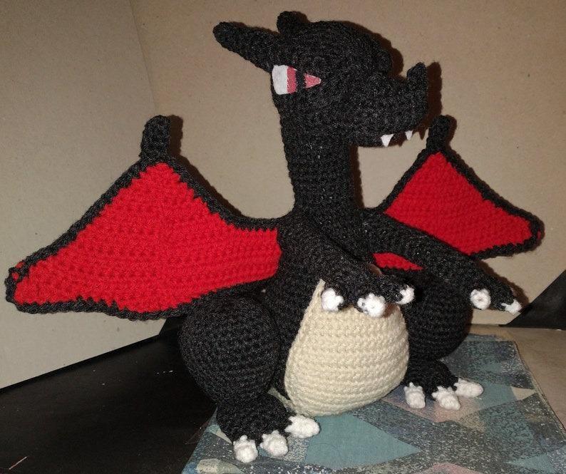 Hand-made Crochet Pokemon Charizard regular or Shiny Amigurumi Look ...