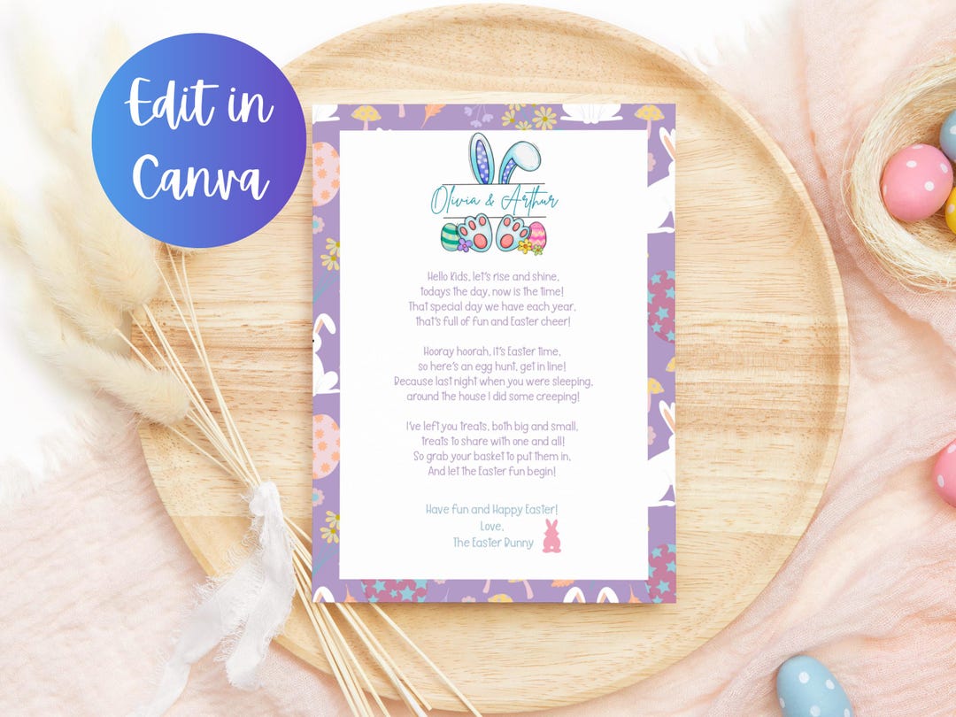 Easter Egg Hunt Letter and Clues Set | Purple Easter Egg Hunt Clue ...