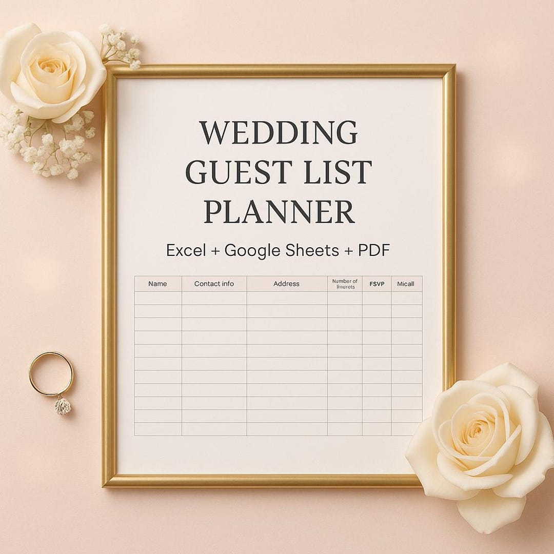 Wedding Guest List Tracker | RSVP Tracker | Seating Chart | Bride ...