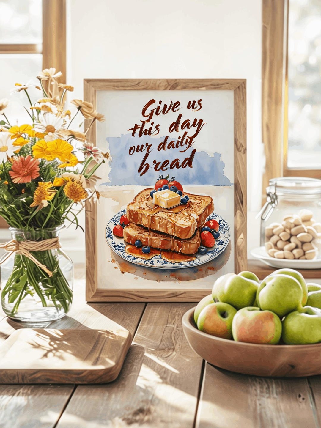 Give Us This Day Our Daily Bread Print | Christian Wall Art | Lord's ...