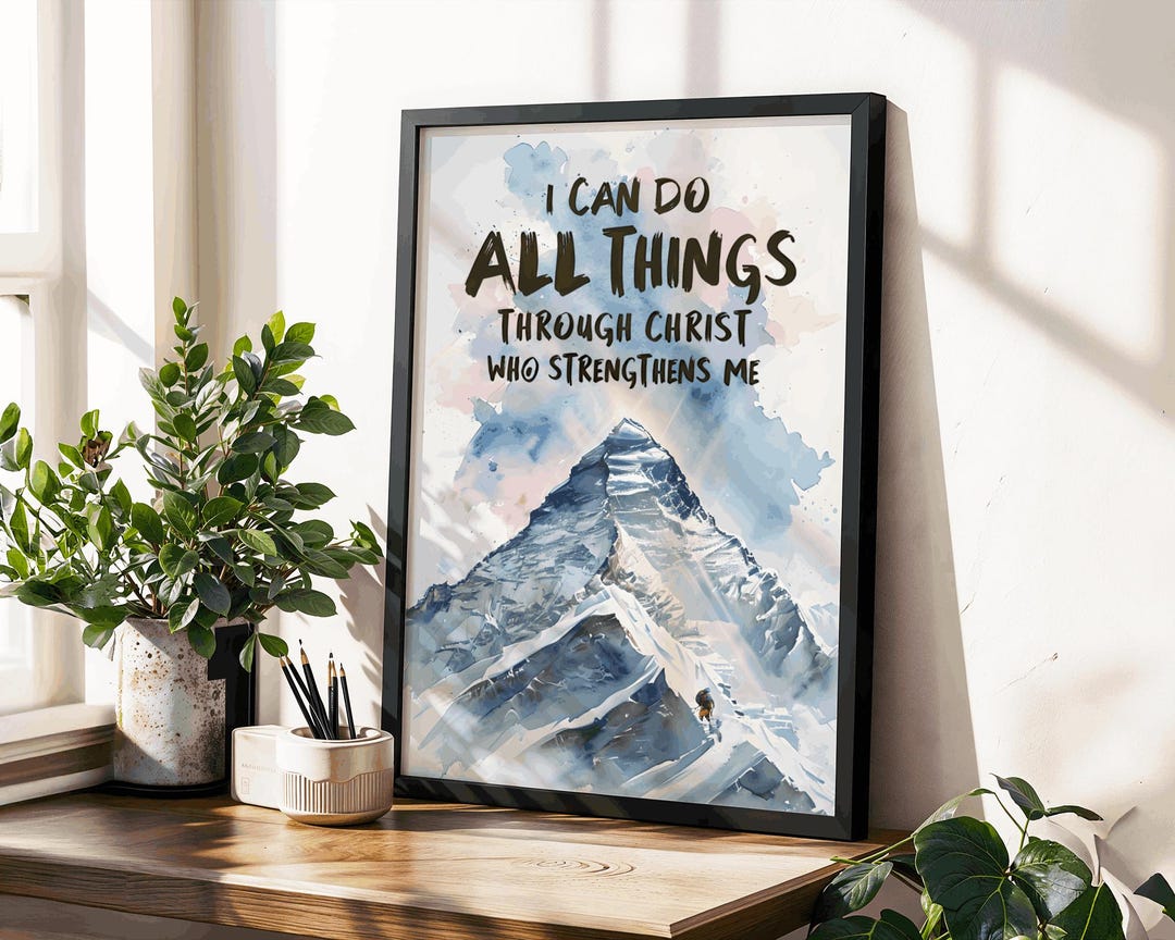 I Can Do All Things Print | Philippians 4:13 Bible Verse Wall Art ...