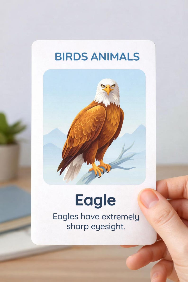 Birds Animal Flashcards | Printable Kids Learning Cards | Montessori ...