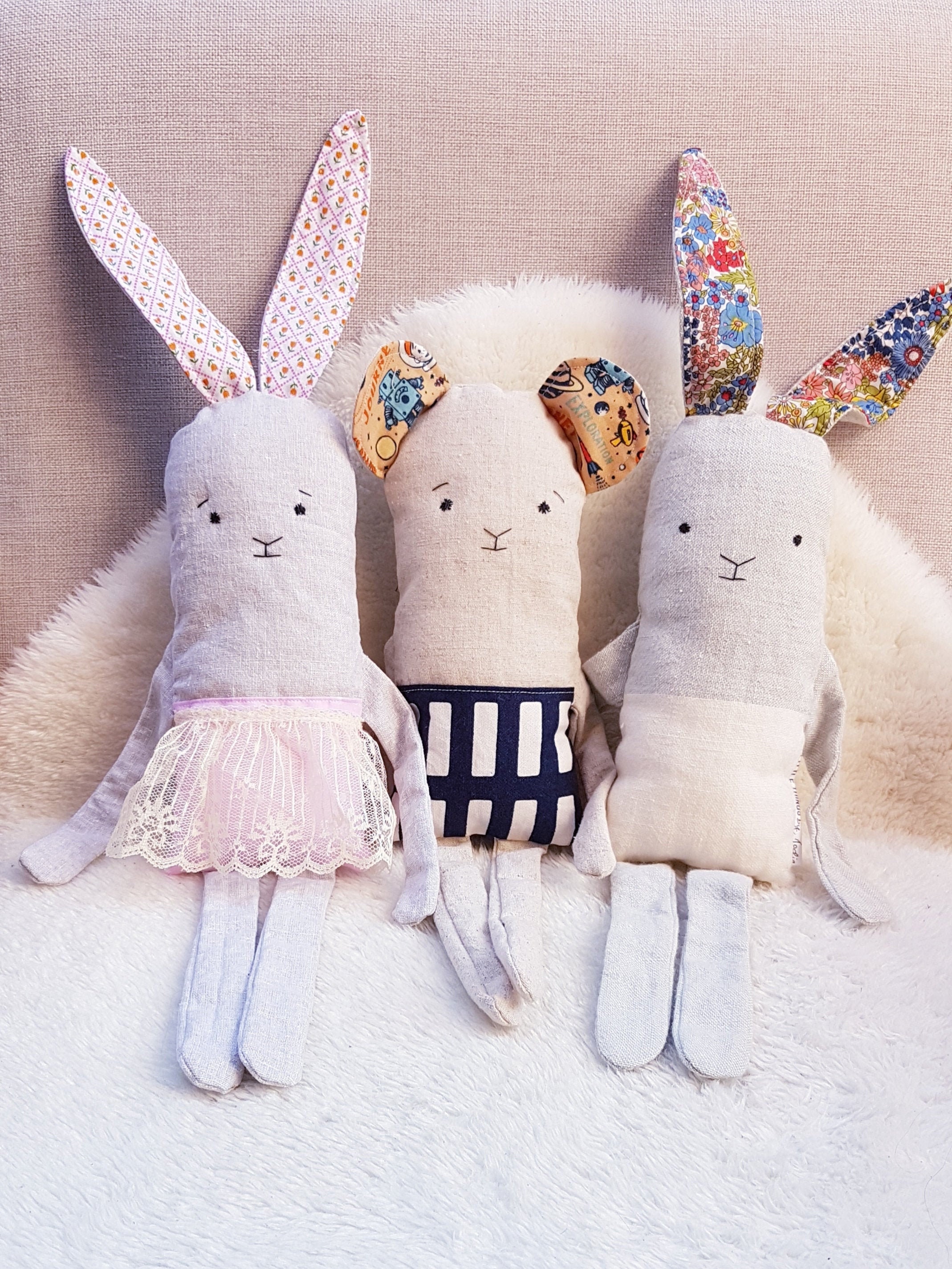 PDF Sewing Pattern Huggable the Softie. Bunny, Rabbit, Mouse Toy ...