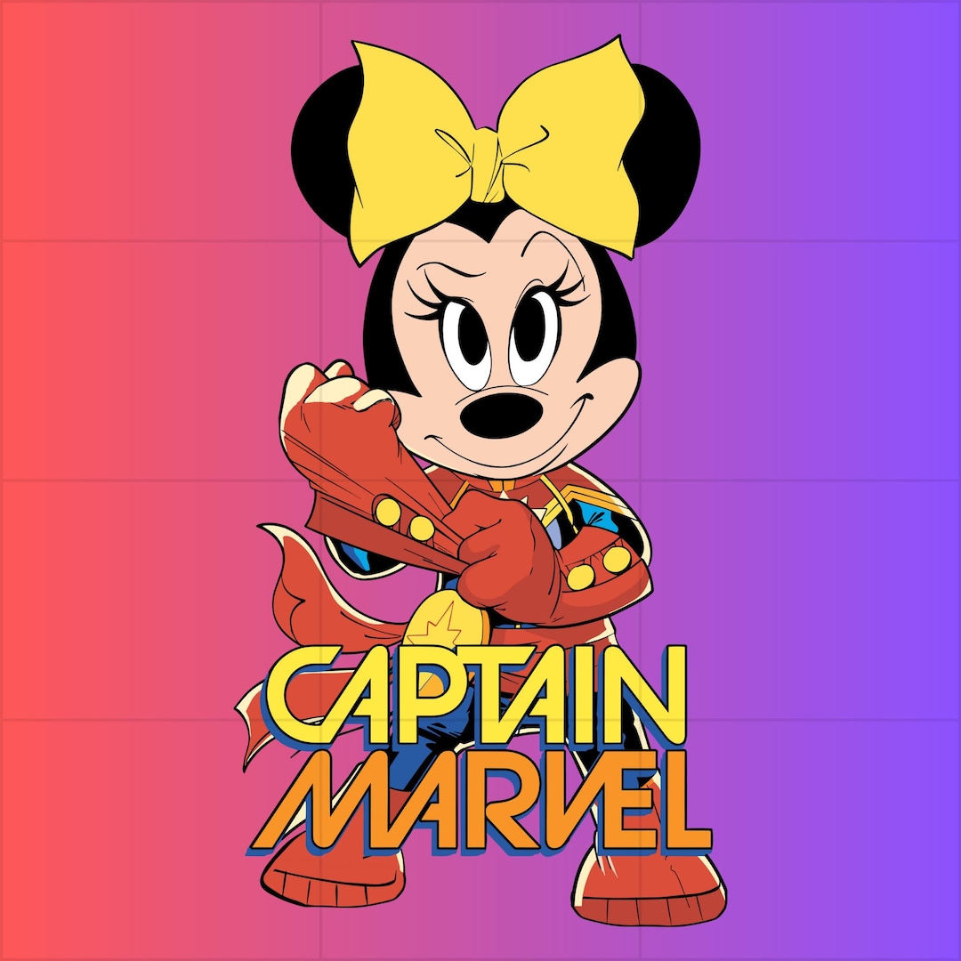 Minnie Mouse Captain Marvel PNG, Disney Vacation Png, Magic Kingdom Png ...