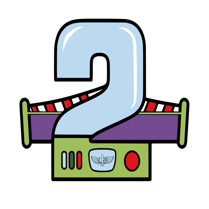 Toy Story Birthday PNG | Buzz Lightyear Themed Number 2 | Digital ...