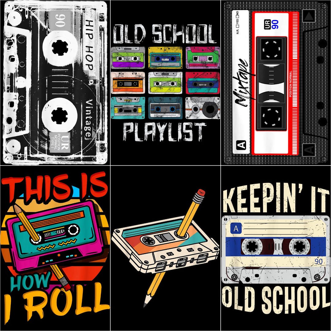 Retro Cassette Tape PNG Design Bundle - Digital File for Vintage Music ...