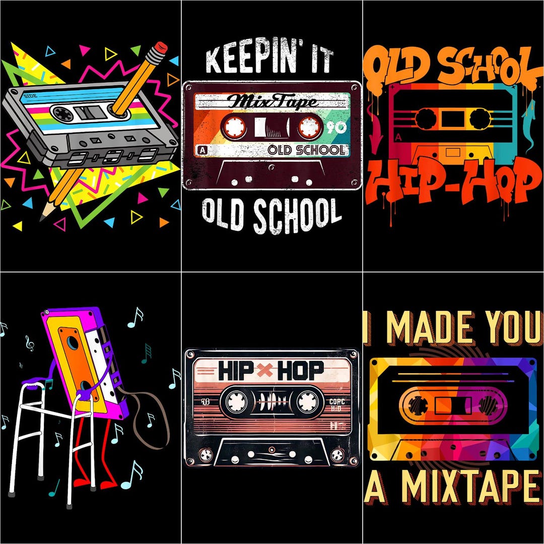 Old School Mixtape PNG Design Bundle - Digital File for Retro Music ...
