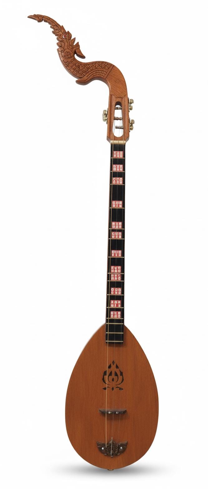 Thai Harp Lute Phin – Handmade Yod Nam Guitar | Naga Head Carving ...