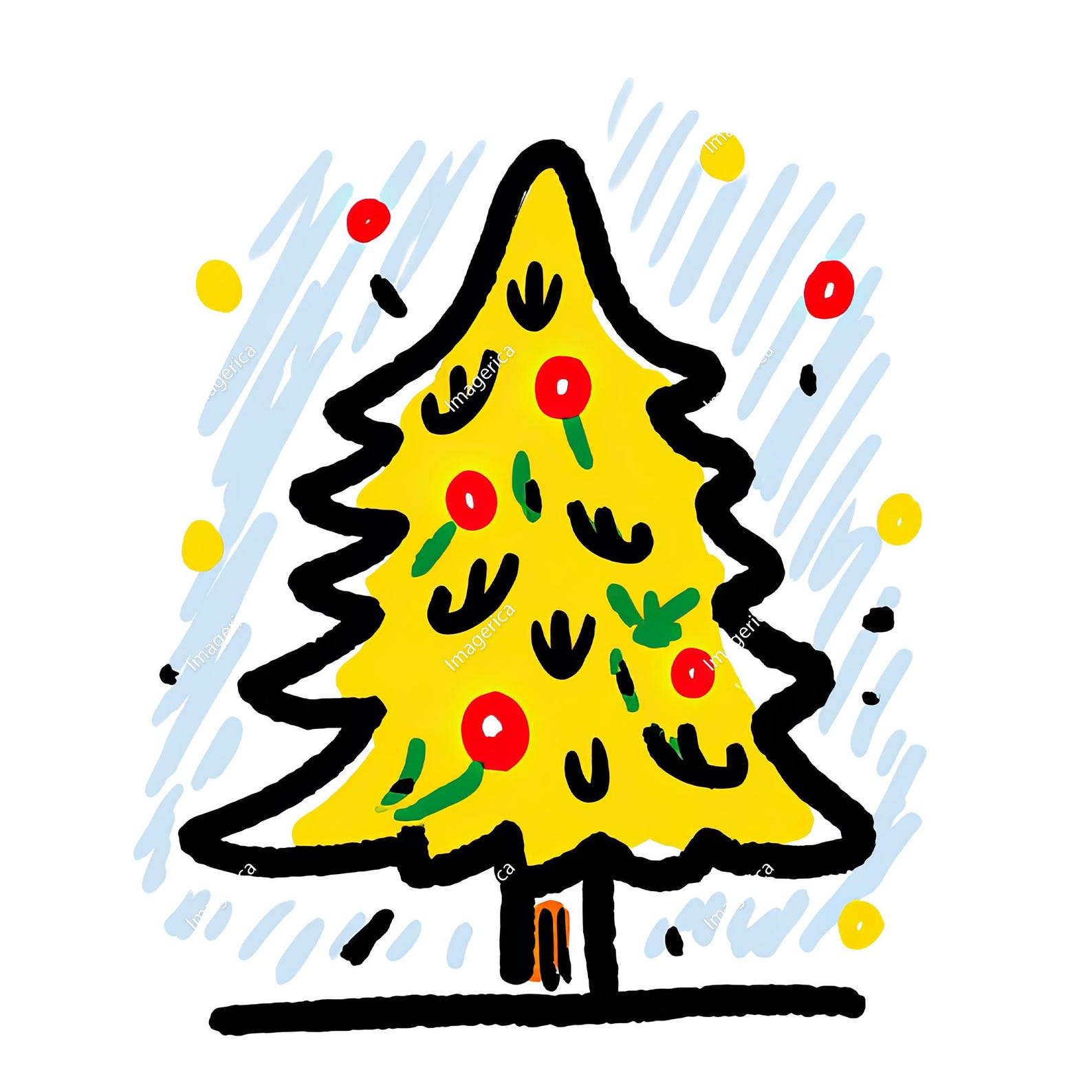 12 Christmas Tree Doodle Clipart Bundle | 12 Hand-drawn Holiday Trees ...